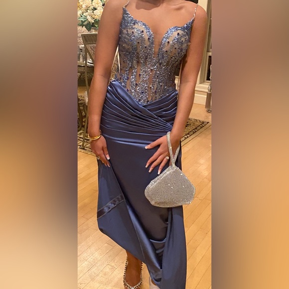 Dresses | This Is Beautiful I See Blue Formal Gown Corset Top Filled ...